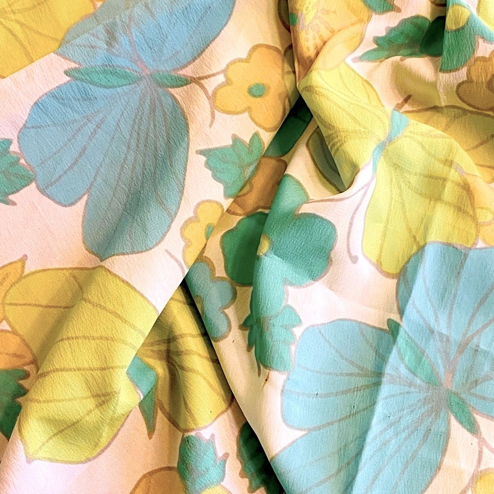 1960s 70s Large Flower Power Butterflies Bright Light… - Gem